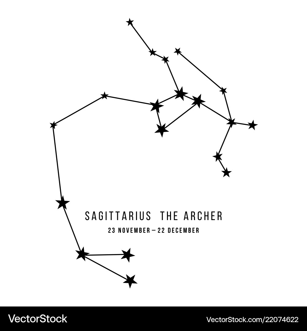 Zodiac constellation sagittarius Royalty Free Vector Image