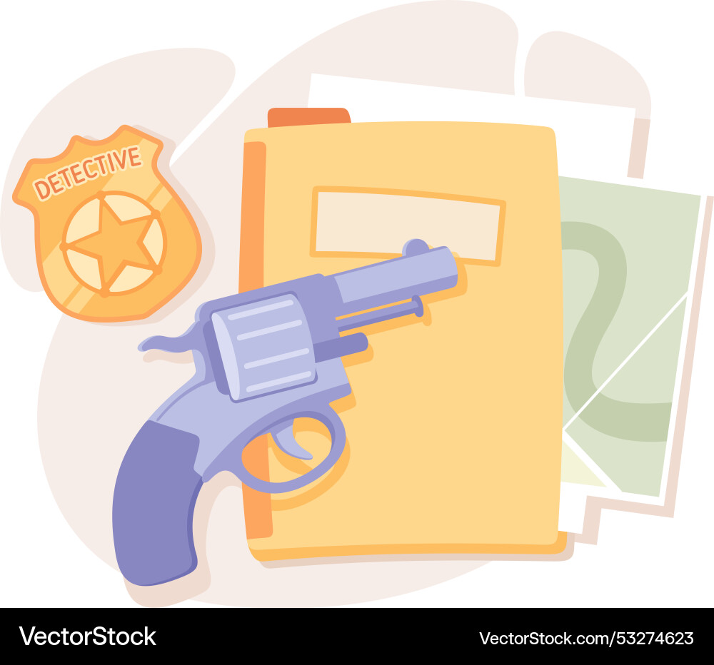 Investigation and detective work with badge Vector Image