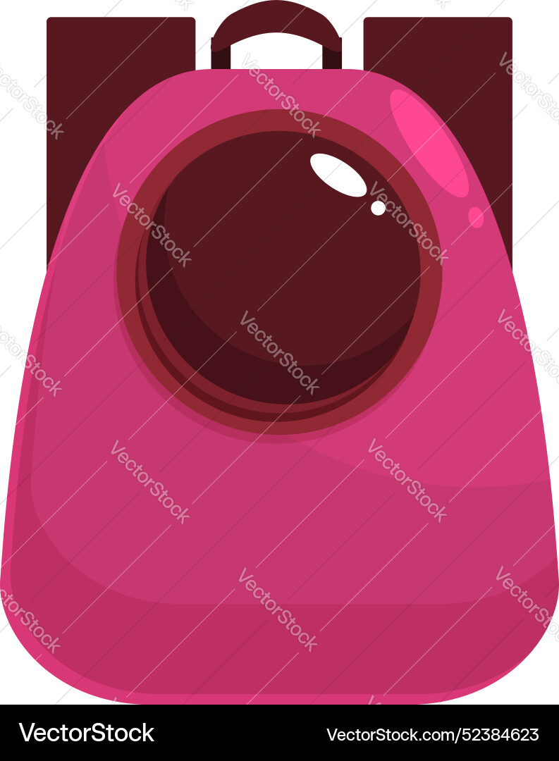 Pink backpack with round pocket for cat sitting Vector Image