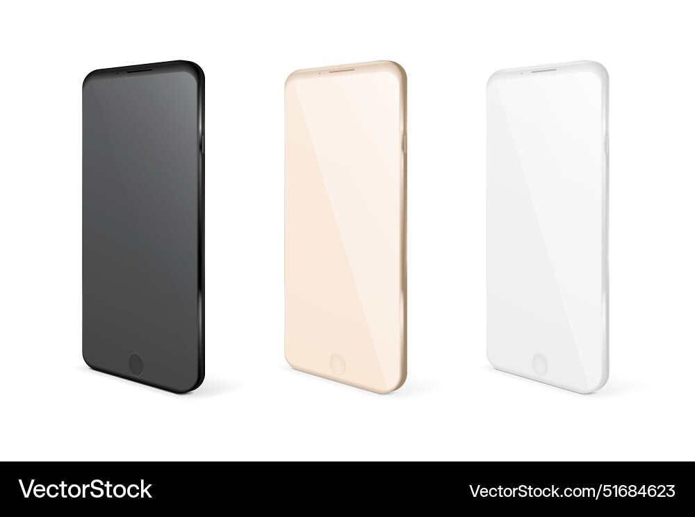Realistic mobile phones Royalty Free Vector Image