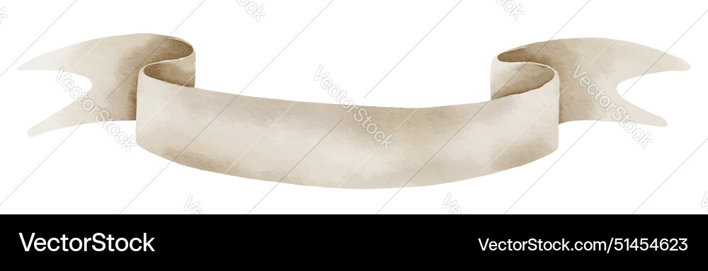Watercolor ancient papyrus ribbon hand drawn Vector Image