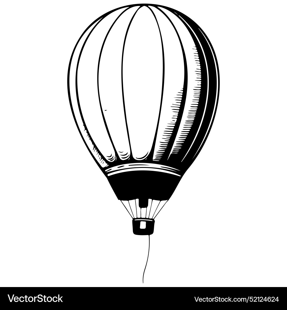 Balloon drawing line head line art black Vector Image