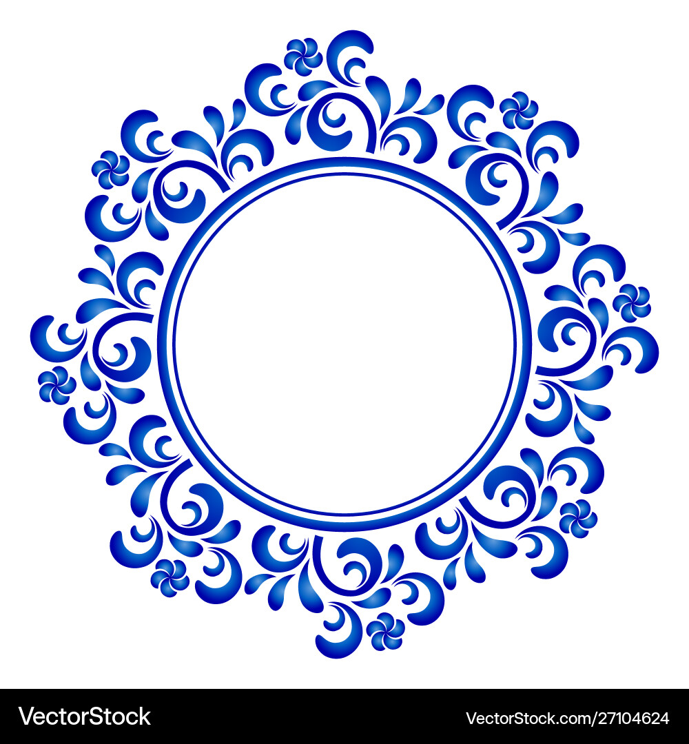 Floral Russian Frame Royalty Free Vector Image