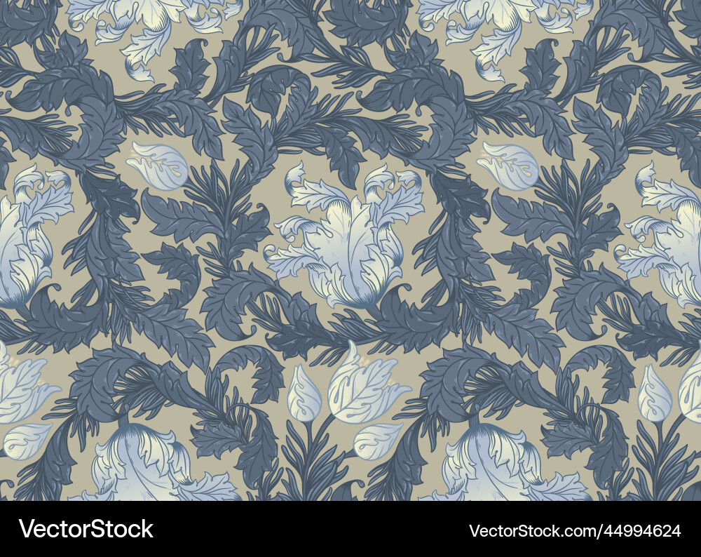 Floral vintage seamless pattern for retro Vector Image