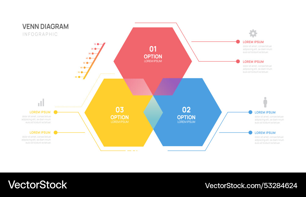 Infographic hexagon geometric venn diagram chart Vector Image Infographic hexagon geometric venn diagram chart Vector Image
