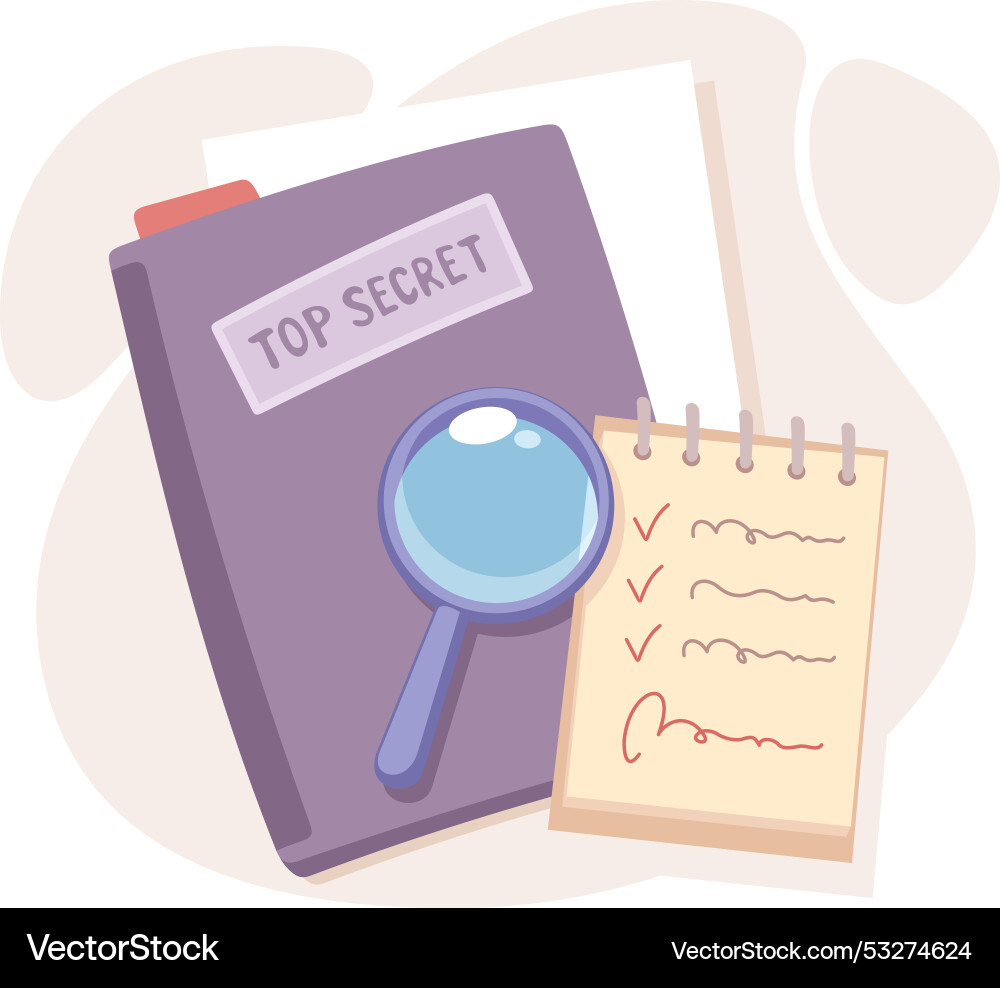 Investigation and detective work with folder Vector Image