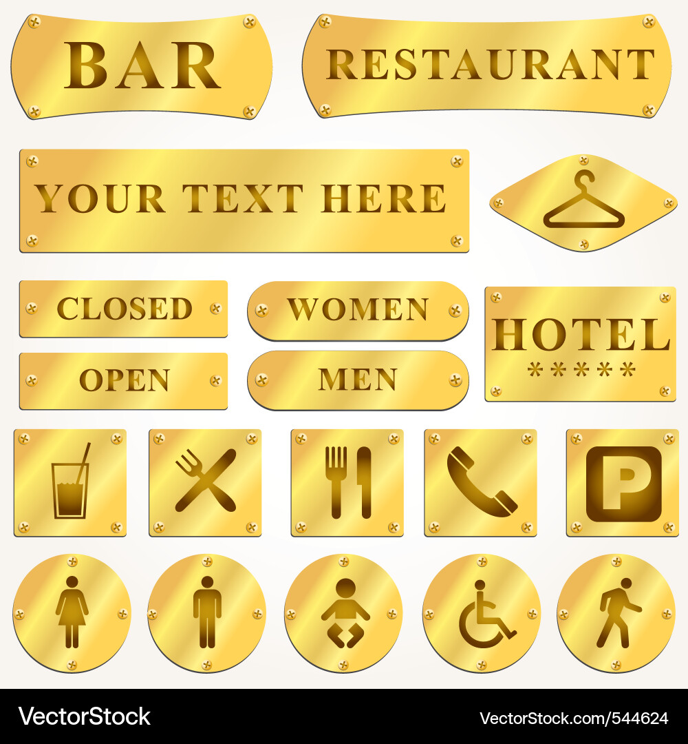 Metal sign plates Royalty Free Vector Image - VectorStock