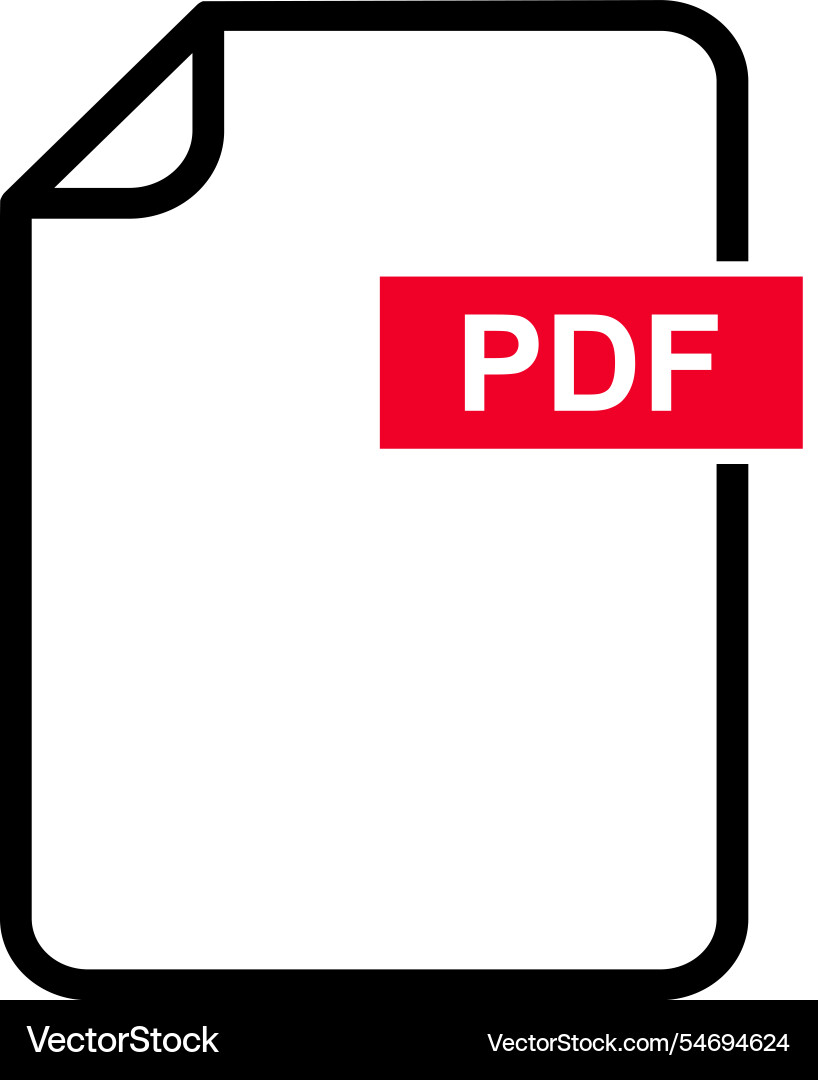 Pdf icon file pdf icon sign pdf format symbol Vector Image