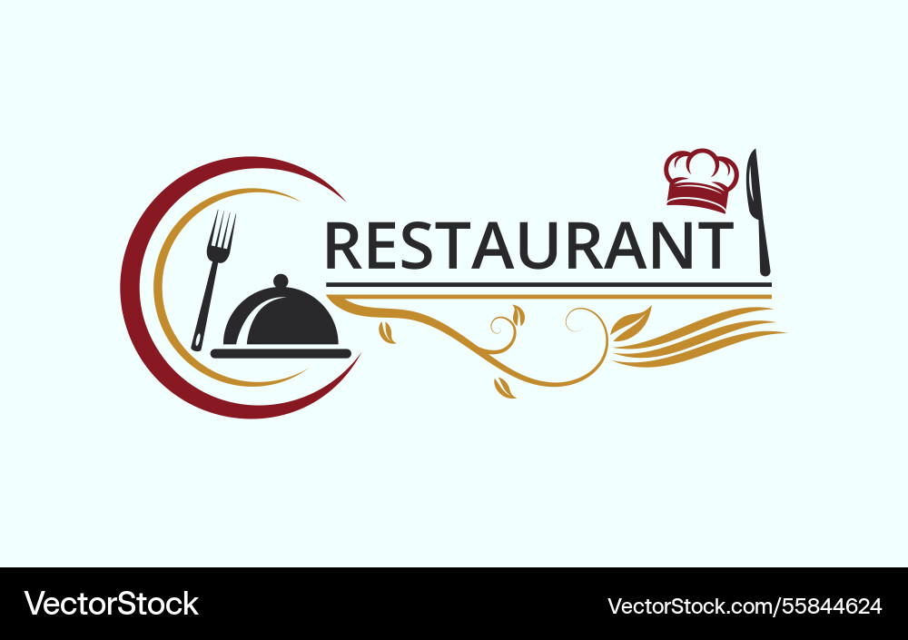 Restaurant logo design Royalty Free Vector Image