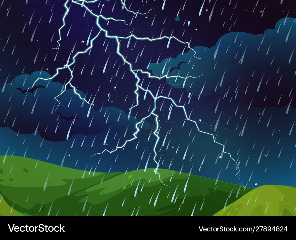 Storm nature outdoor scene Royalty Free Vector Image