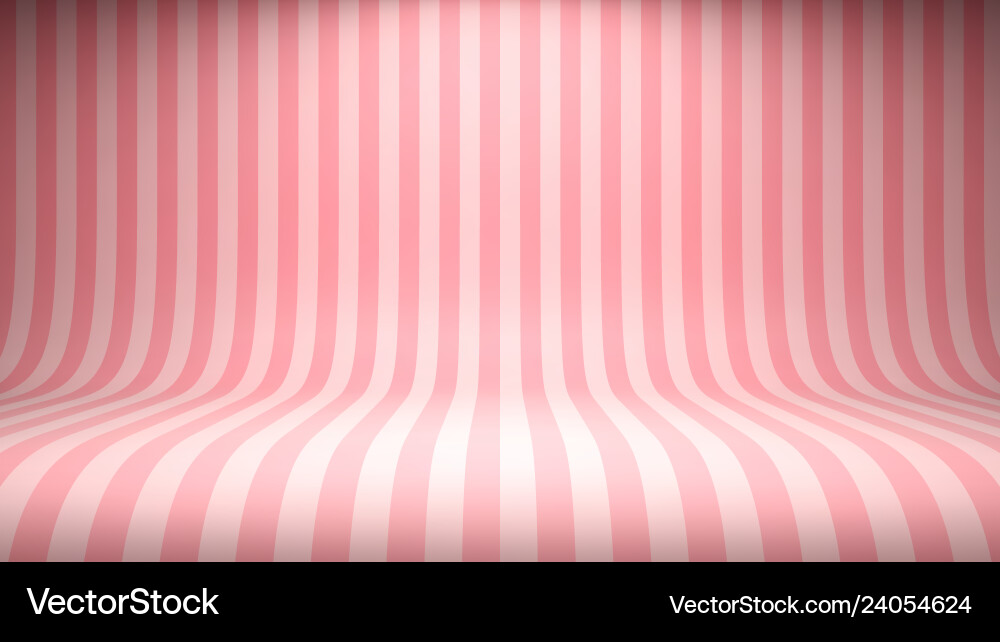 Striped candy pink studio backdrop with empty Vector Image