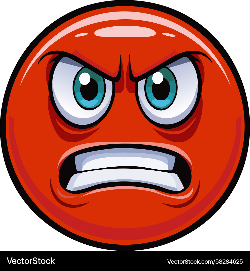 Angry Red Face Cartoon Emoji Royalty Free Vector Image