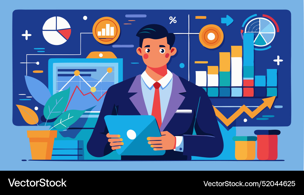 Business analytics and investment forecasting Vector Image