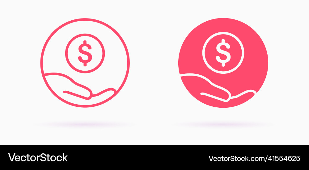 Donate icon charity help sponsor logo template Vector Image