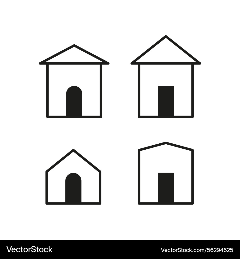 Minimal house icon basic home outline black Vector Image
