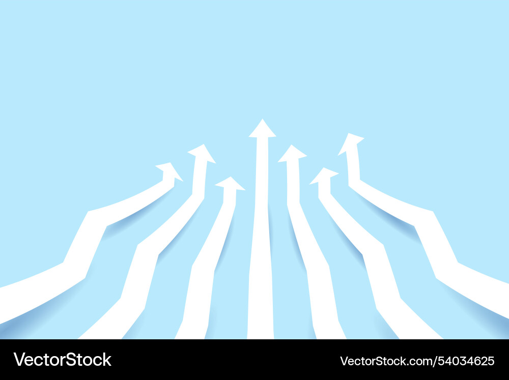 Minimal white arrow up to growth creative concept Vector Image