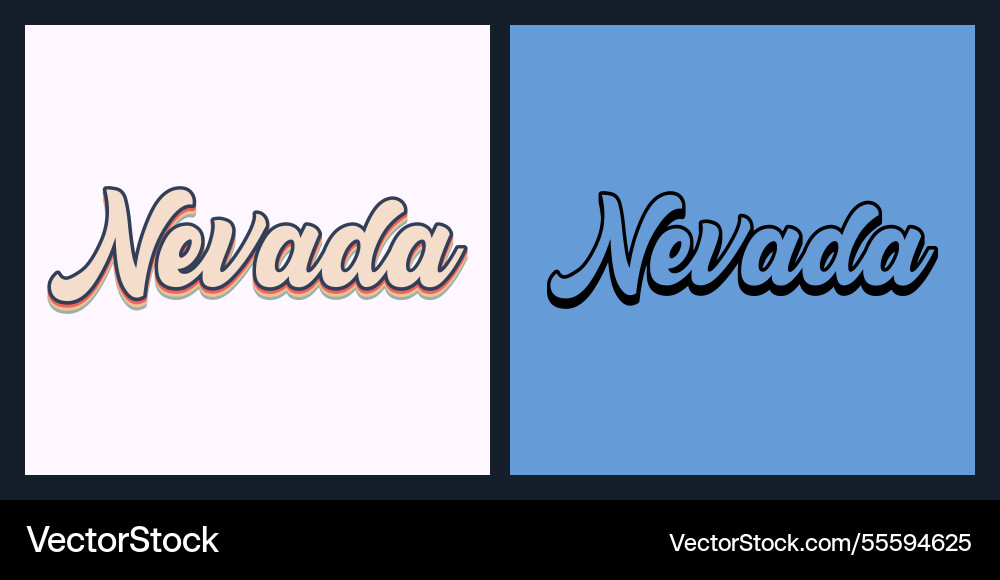 Nevada state retro text t shirt design Royalty Free Vector