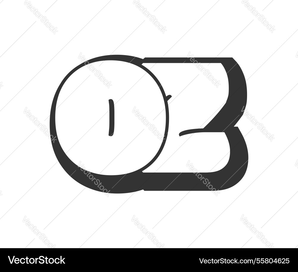 Oz logo bubble comic lettering rounded Royalty Free Vector