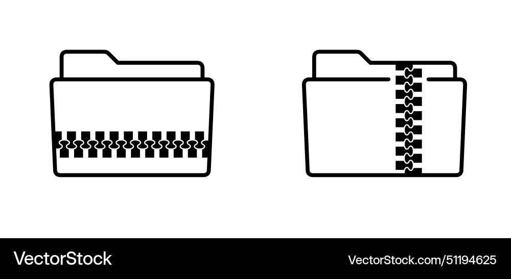 Zip file logo compression documents zipper sign Vector Image