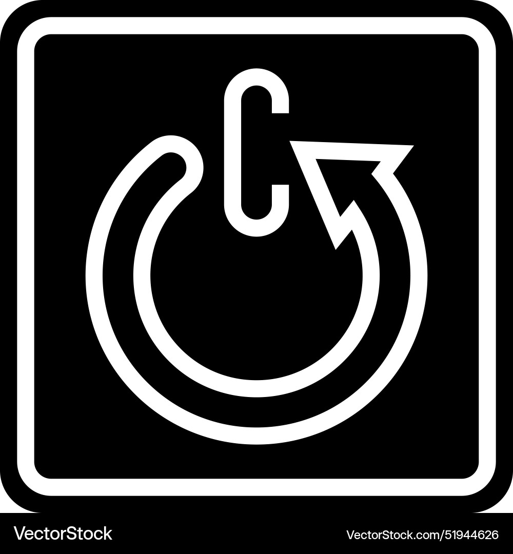 Automatic shut down product label caution glyph Vector Image