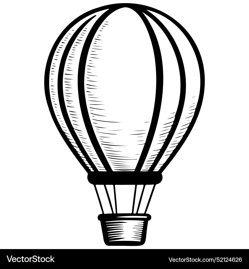 Balloon hand drawn line transparent background Vector Image