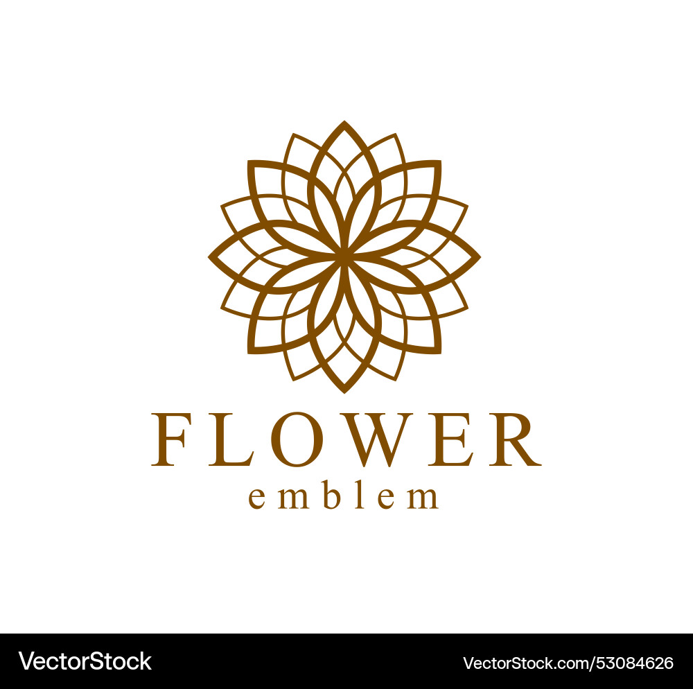 Beautiful geometric flower logo linear design Vector Image