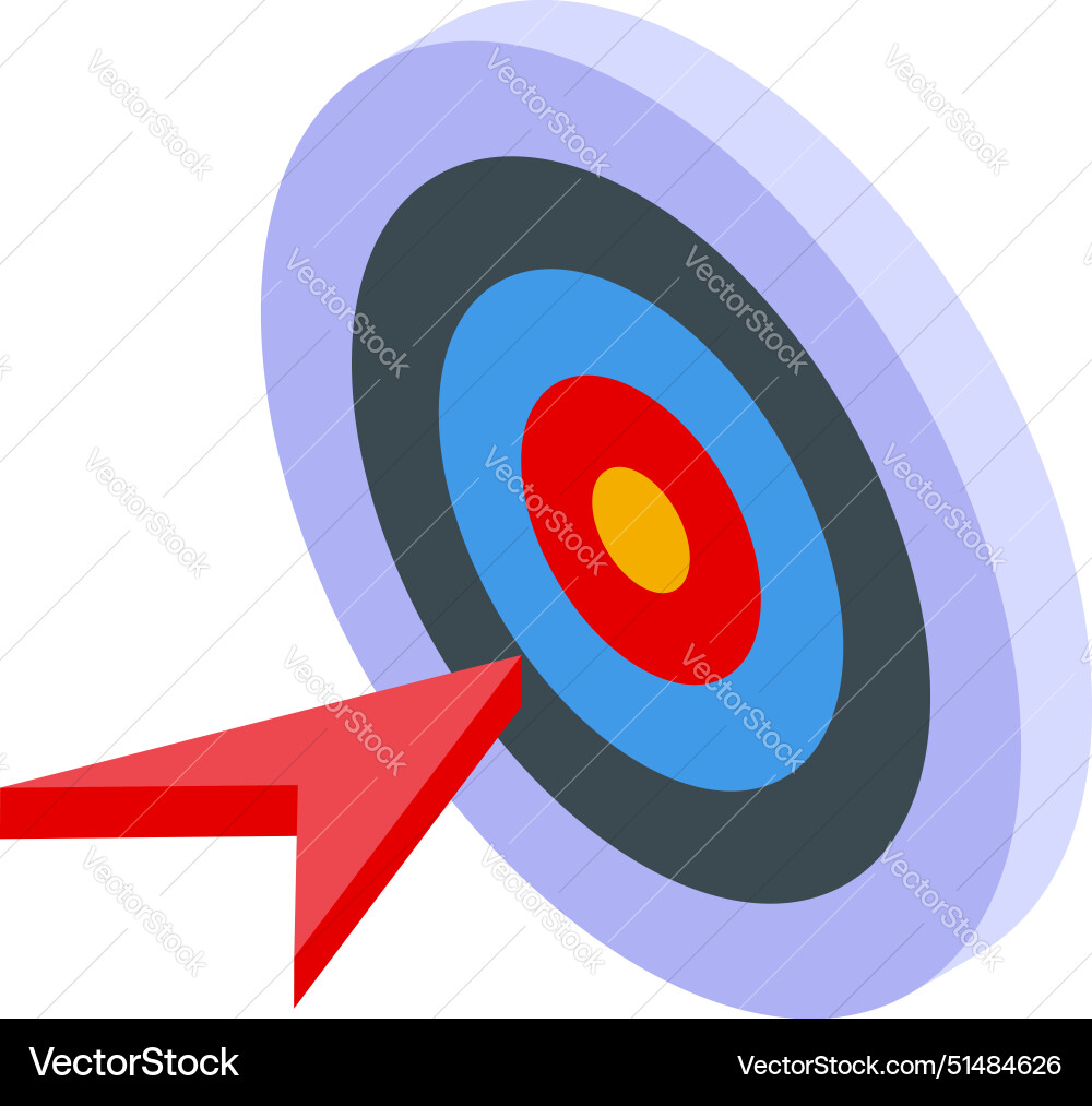 Colorful bullseye target with arrow Royalty Free Vector