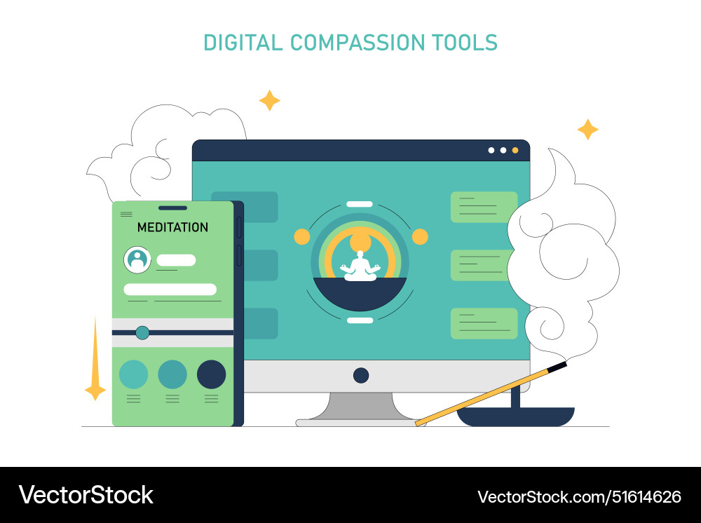 Compassion focused therapy flat Royalty Free Vector Image