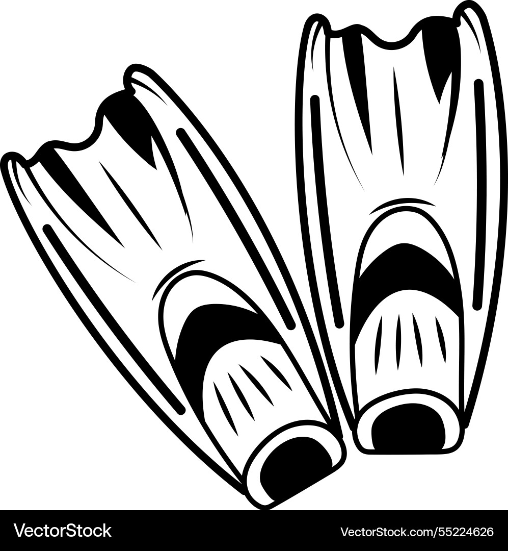 Diving fins Royalty Free Vector Image - VectorStock