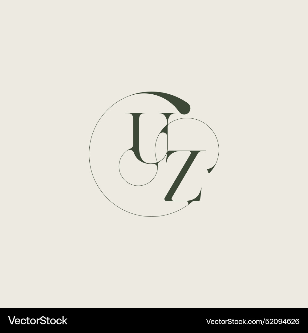 Elegant line concept uz beautiful monogram Vector Image