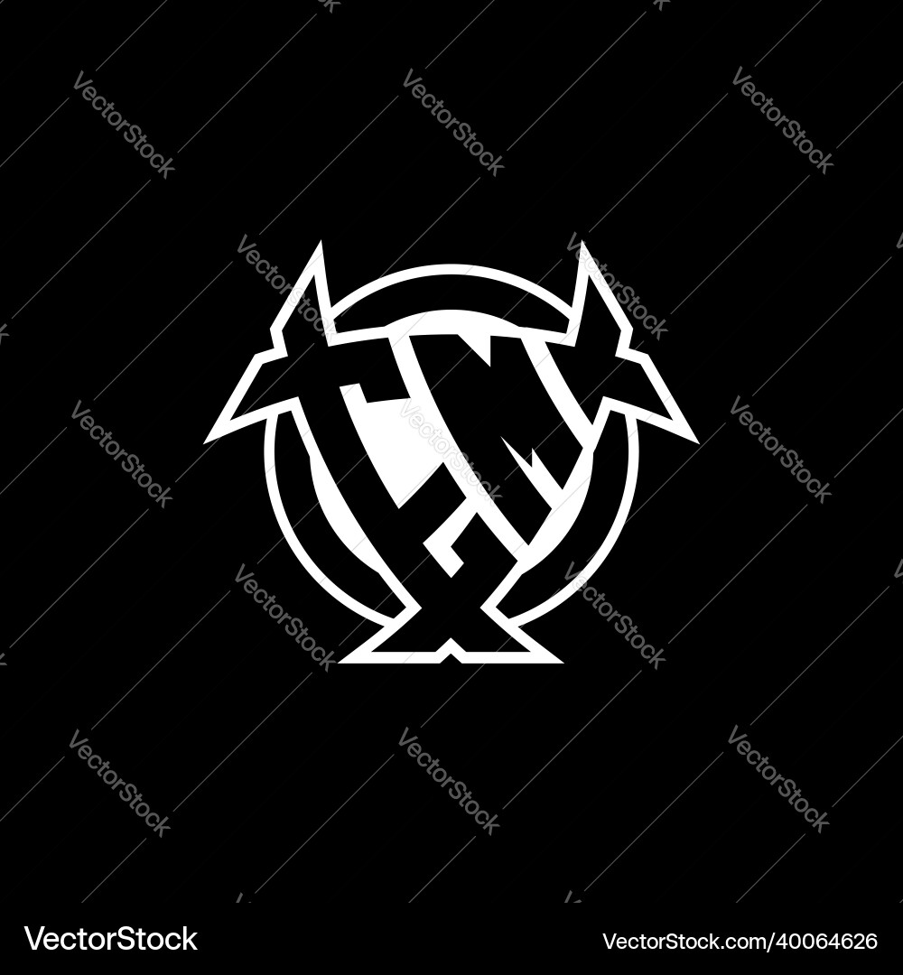 EM Monogram Shield Circle Logo Royalty Free Vector Image