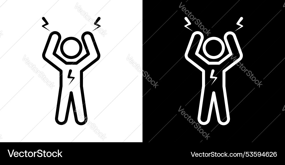 Energized human thin line icon set Royalty Free Vector Image