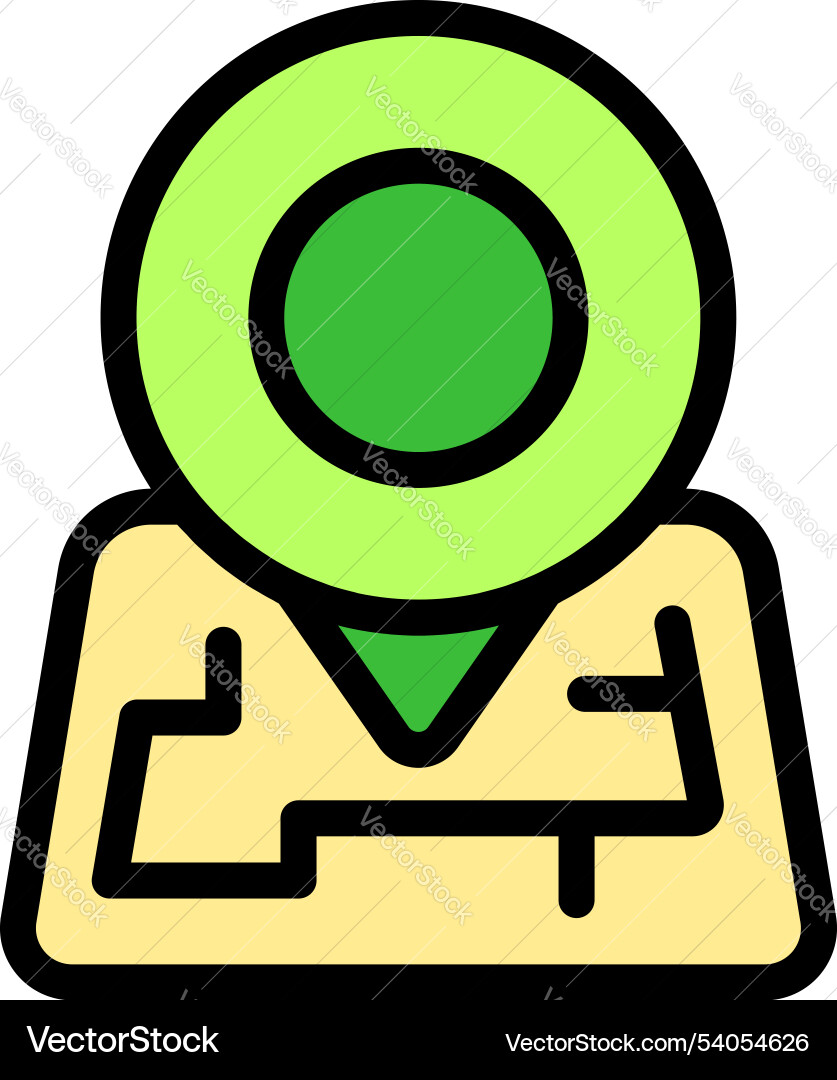 Green location pin showing the way on a map Vector Image