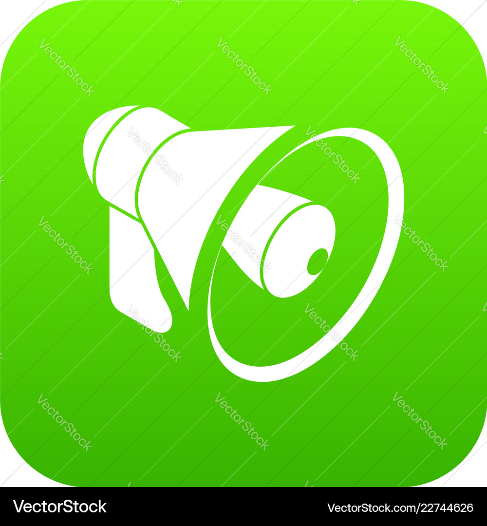 Hand speaker icon green Royalty Free Vector Image