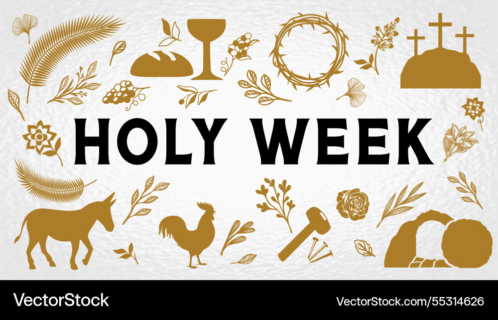 Holy week easter sunday greeting card Royalty Free Vector