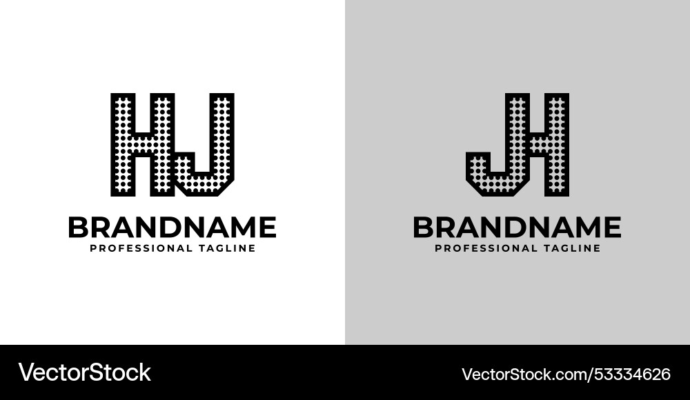 Letters hj and jh dot monogram logo suitable Vector Image