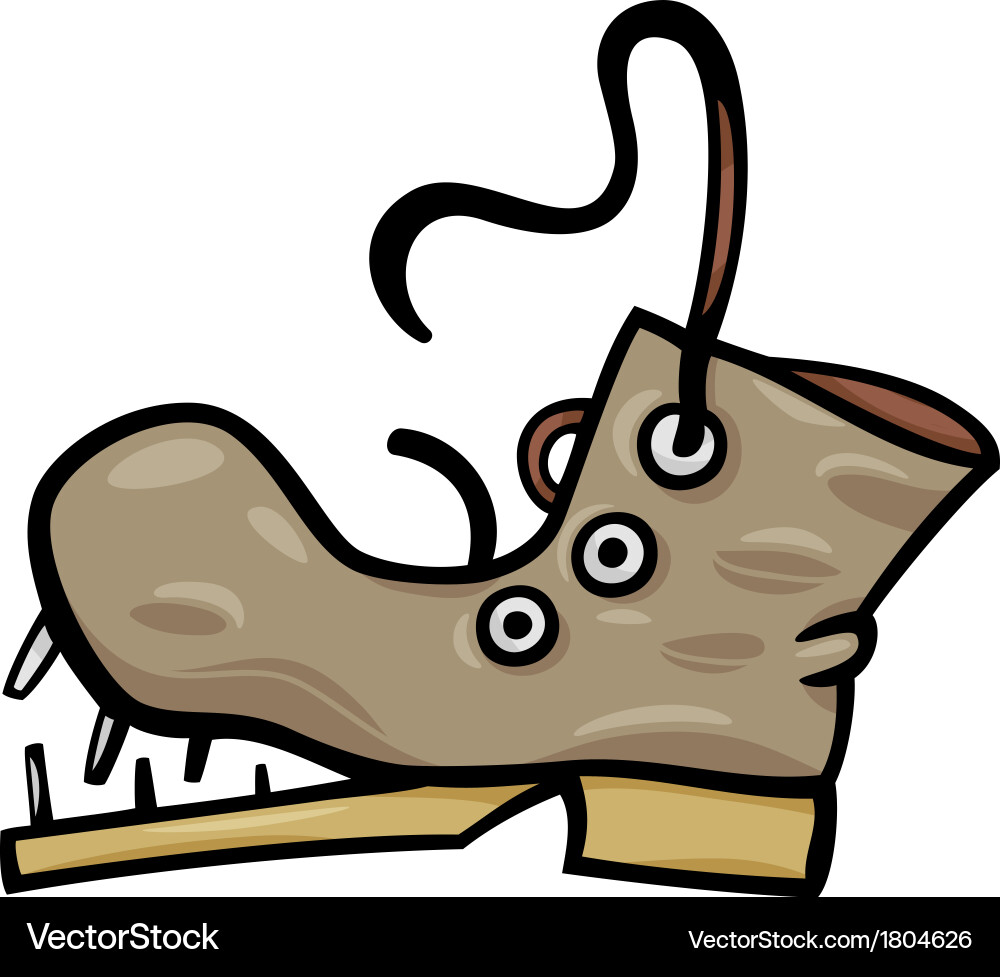 Old shoe or boot cartoon clip art Royalty Free Vector Image