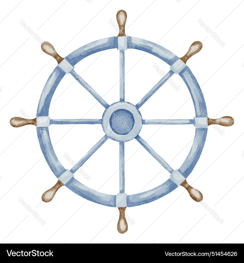 Steering wheel watercolor drawing Royalty Free Vector Image