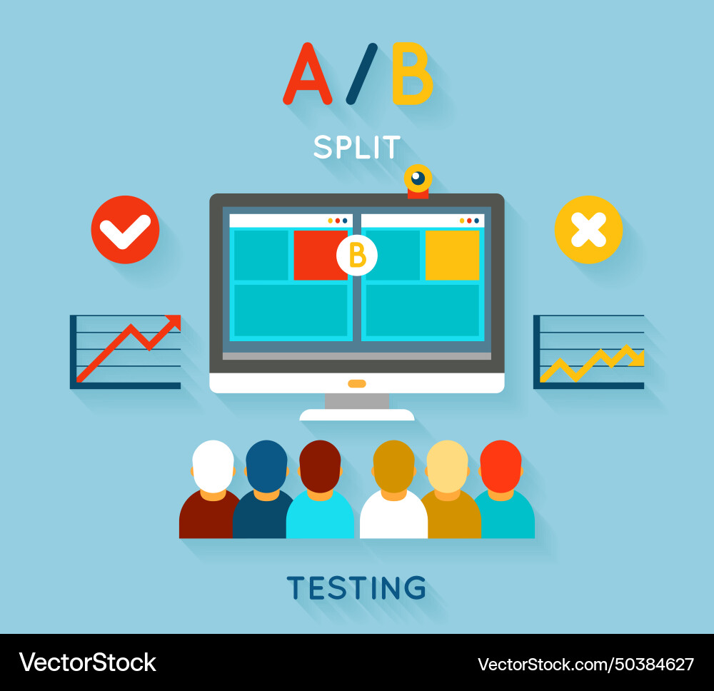 Ab comparison test Royalty Free Vector Image - VectorStock