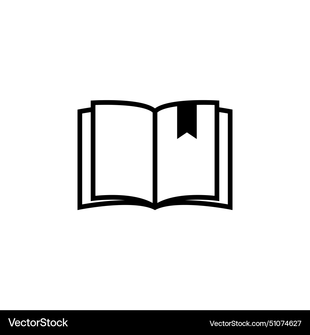 Book with bookmark flat icon Royalty Free Vector Image