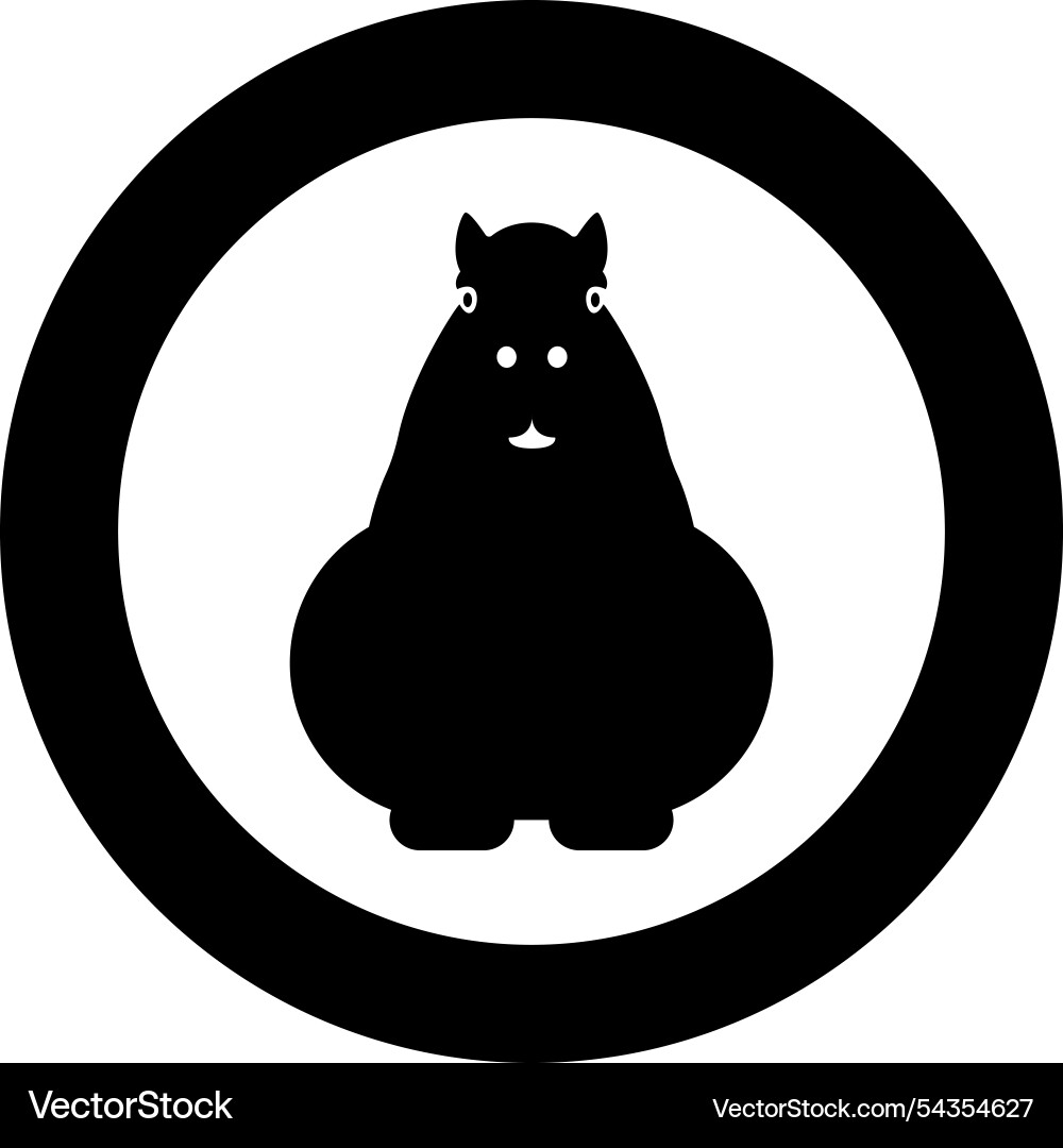 Capybara icon in circle round black color image Vector Image