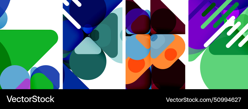 Colorful geometric shapes create an artistic Vector Image