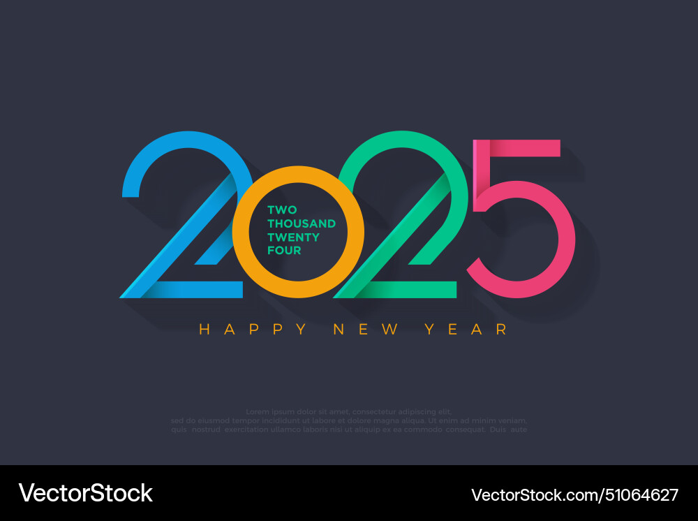 Colorful number 2025 design Royalty Free Vector Image