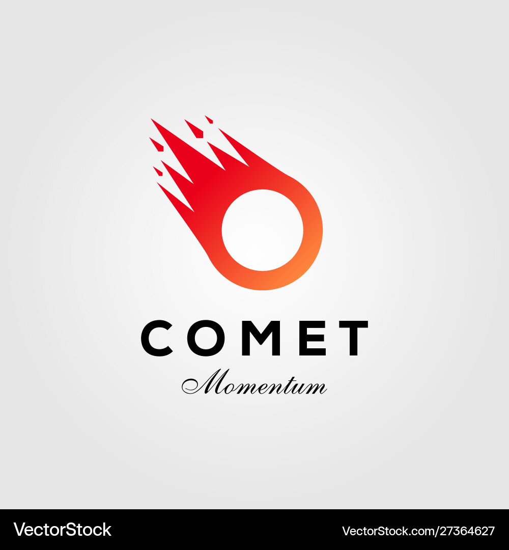Comet Logo Icon - Space Element Royalty Free Vector Image