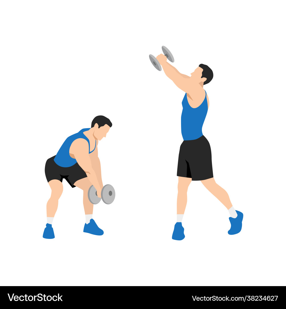 Dumbbell Wood Chop Exercise Royalty Free Vector Image