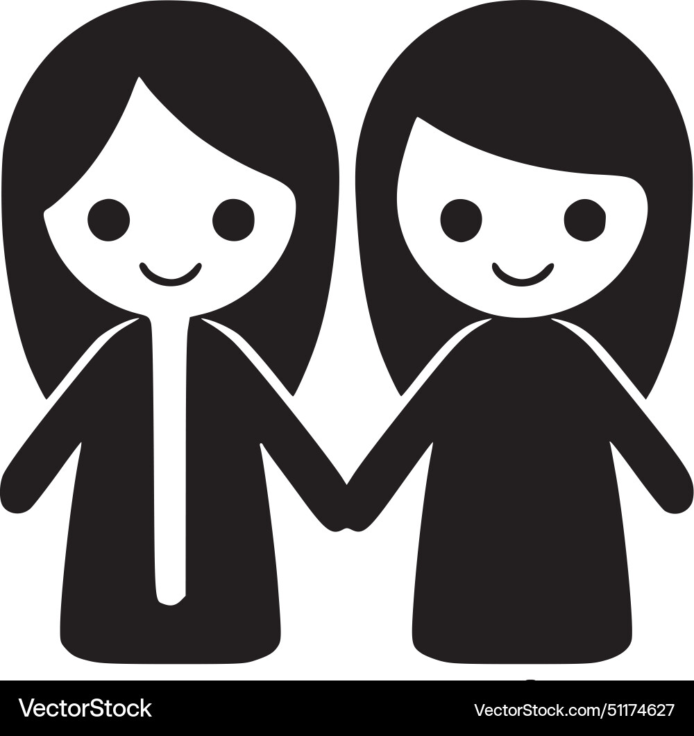 Friends - minimalist and simple silhouette Vector Image