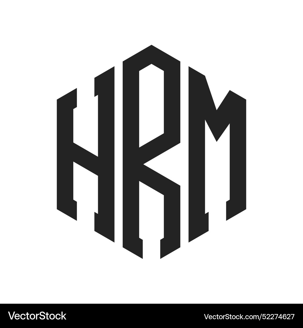 Hrm logo design initial letter monogram Royalty Free Vector
