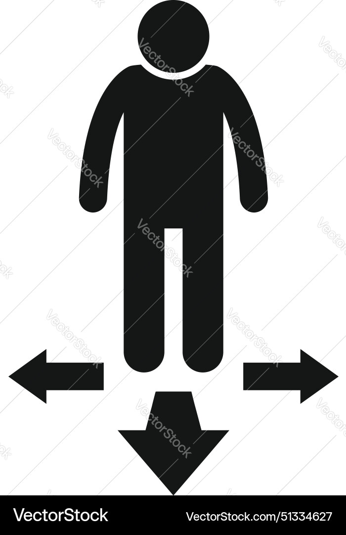 Human figure with directional arrows icon Vector Image