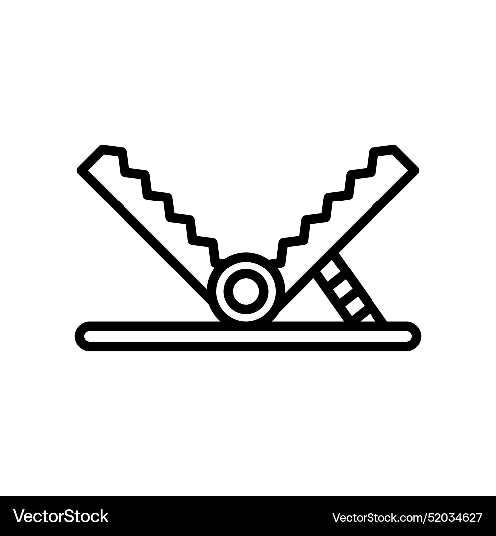 Metal trap linear logo mark in black and white Vector Image