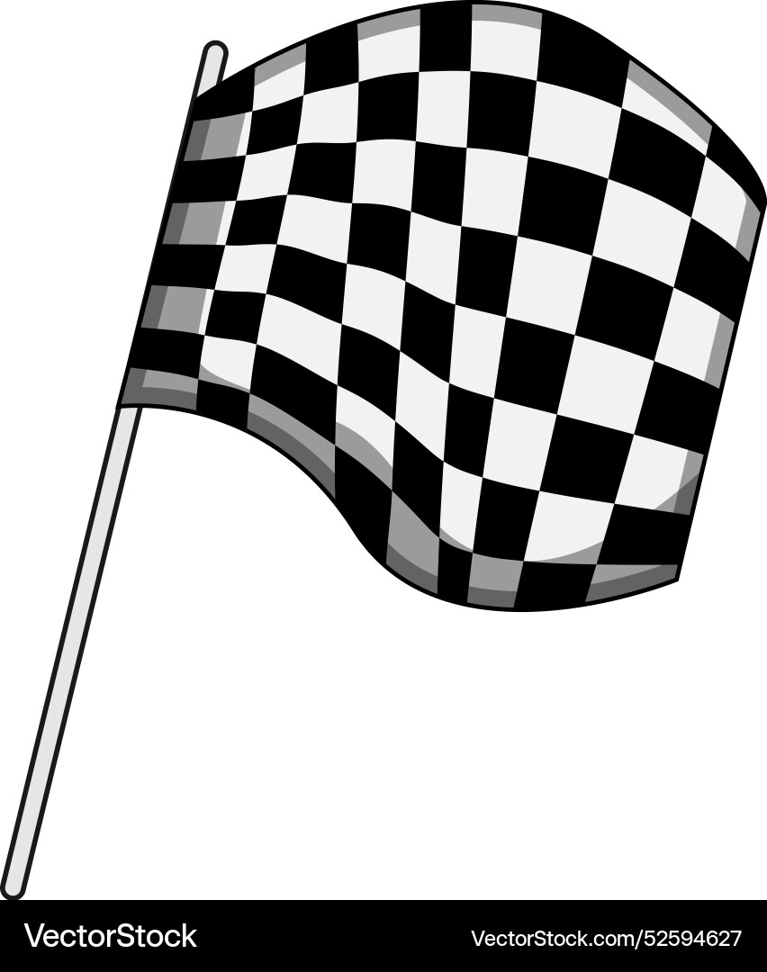 Race finish flag cartoon Royalty Free Vector Image